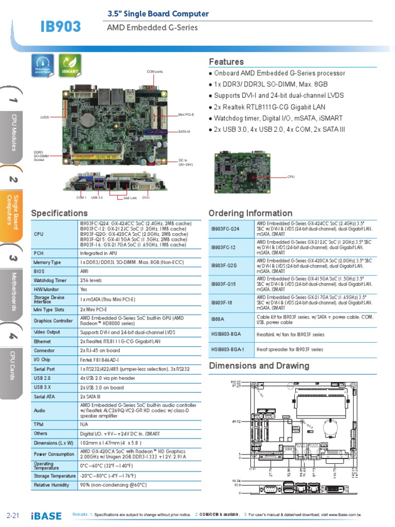 IB903 Datasheet | PDF | System On A Chip | Usb