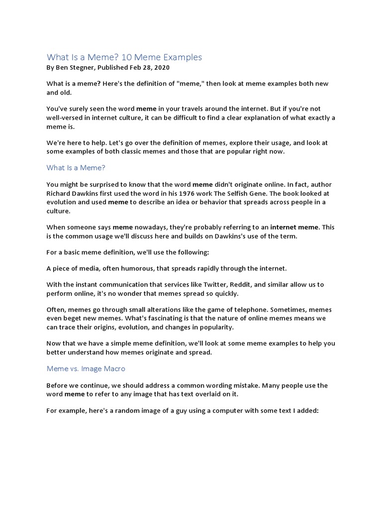 What Is A Meme | PDF | Meme