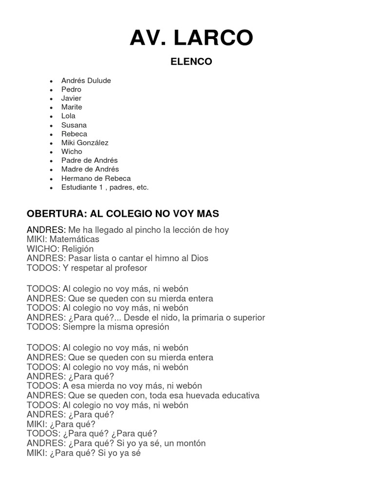 Libreto 2 Av. Larco | PDF