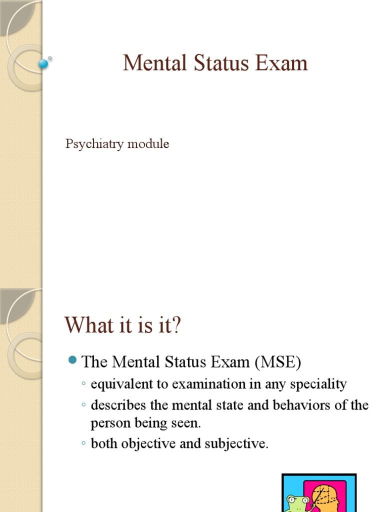 Mental Status Examination Overview | PDF | Cognitive Science | Mental ...