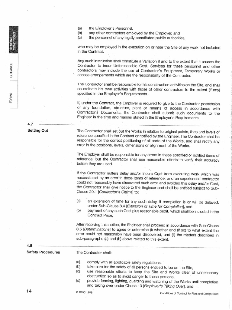 FIDIC Yellow Book 1st Edition 1999 Part 4 | PDF