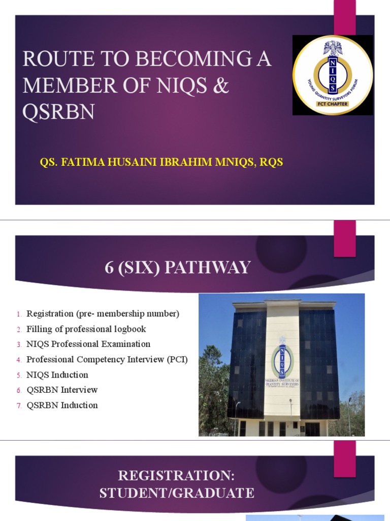 NIQS MEMBERSHIP JOURNEY - A Step by Step Procedure | PDF | Business