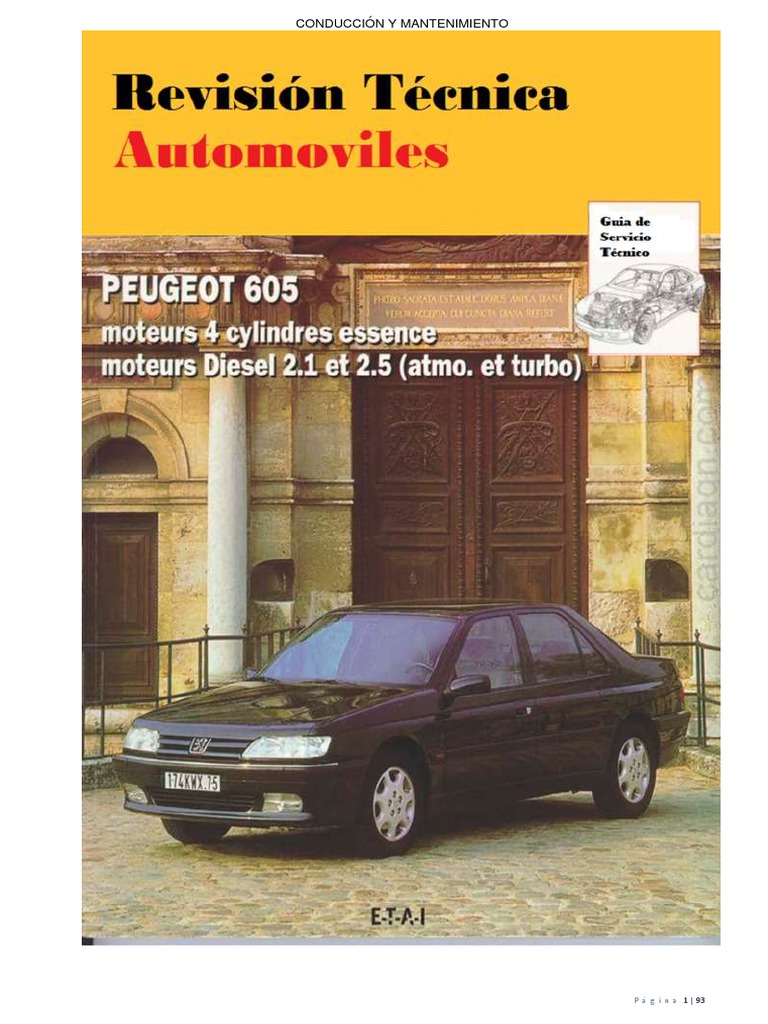(TM) Peugeot Manual de Taller Peugeot 605 Traducido Del Original 1991 PDF | PDF | Tecnología de ...