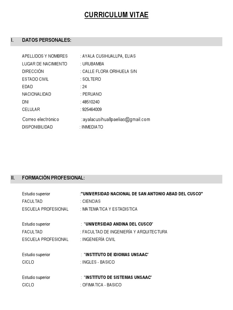 Curriculum Elias PDF | PDF