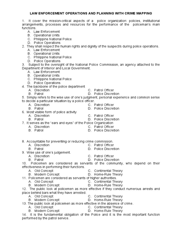 Law Enforcement Operations and Planning With Crime Mapping | PDF ...