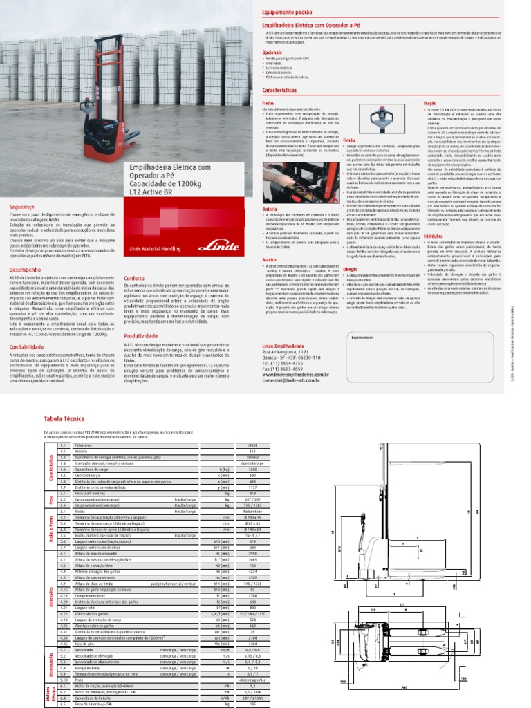 Armazenagem Linde l12 Active 3101889 | PDF
