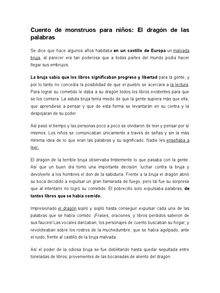 Cuento de Monstruos para Niños | PDF | Continuar