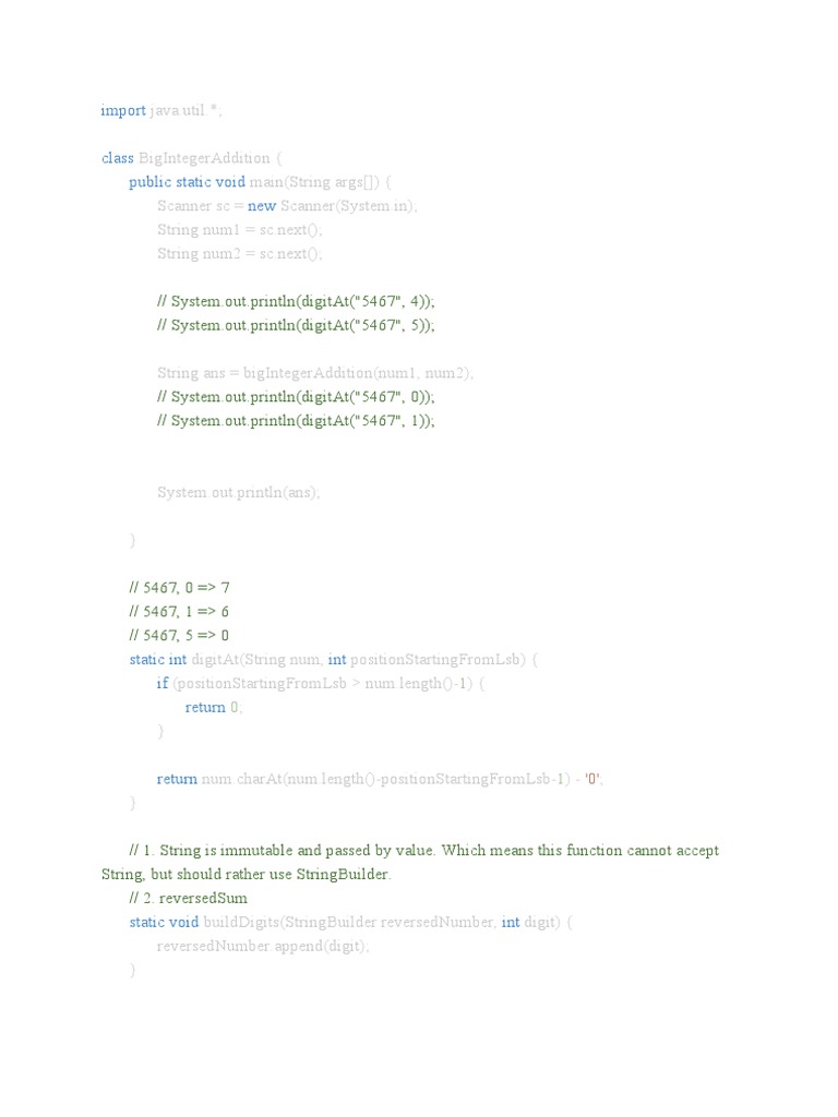 Java Biginteger Addition Pdf String Computer Science Computing