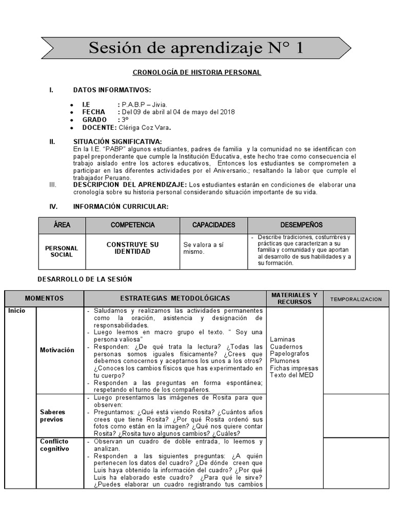 Cronología y Aprendizaje Personal | PDF | Aprendizaje | orador del Señor