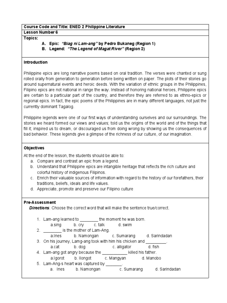 Module 6 | PDF | Epic Poetry | Legends