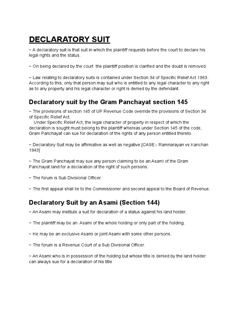 #18 DECLARATORY Suit LAWVITA | PDF | Lawsuit | Declaratory Judgment