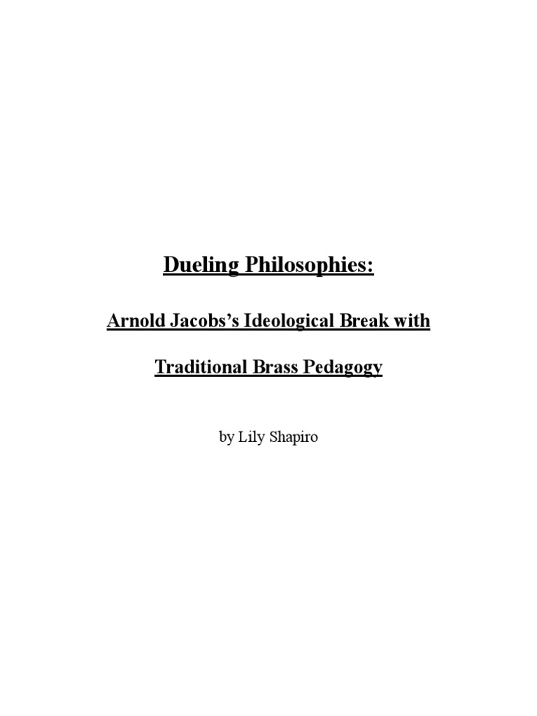 Arnold Jacobs's Ideological Break With | PDF | Existentialism | Pedagogy
