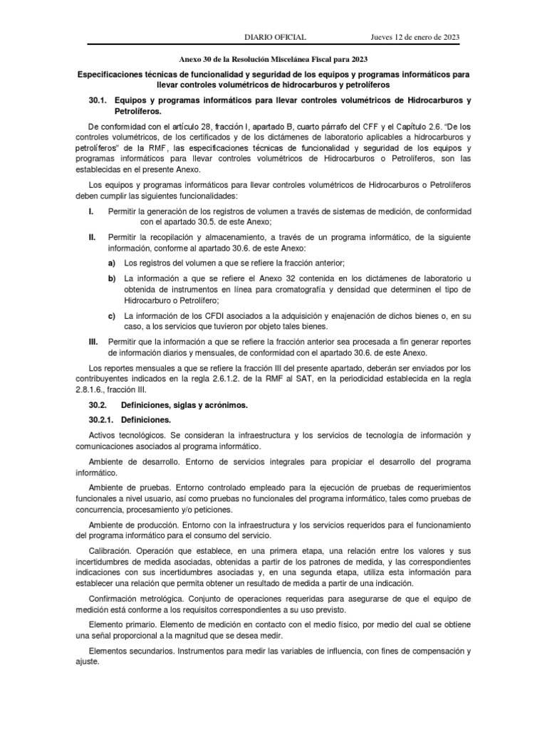 RMF 2023 Anexo 30 | PDF | Usuario (informática) | Petróleo