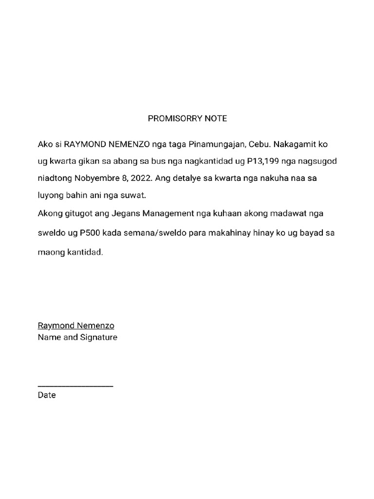 Promissory Note | PDF