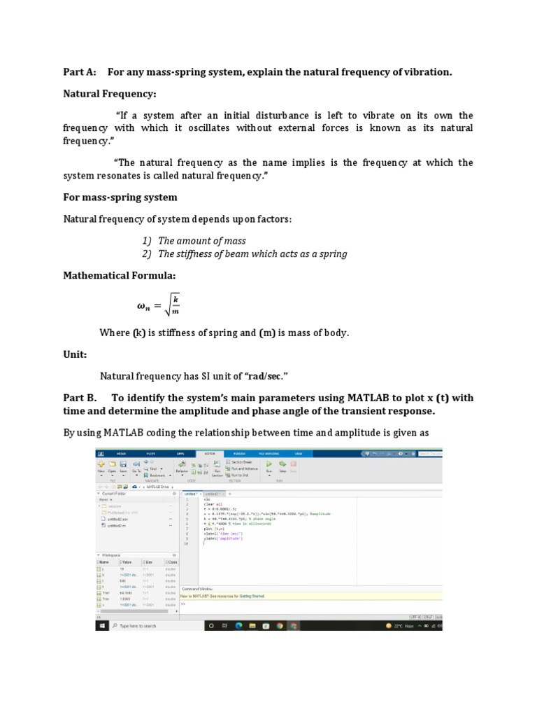 MATLAB for Vibration Analysis | PDF | Resonance | Oscillation