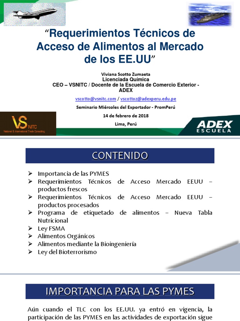 Requisitos técnicos y regulatorios clave para la exportación de alimentos peruanos al mercado de ...