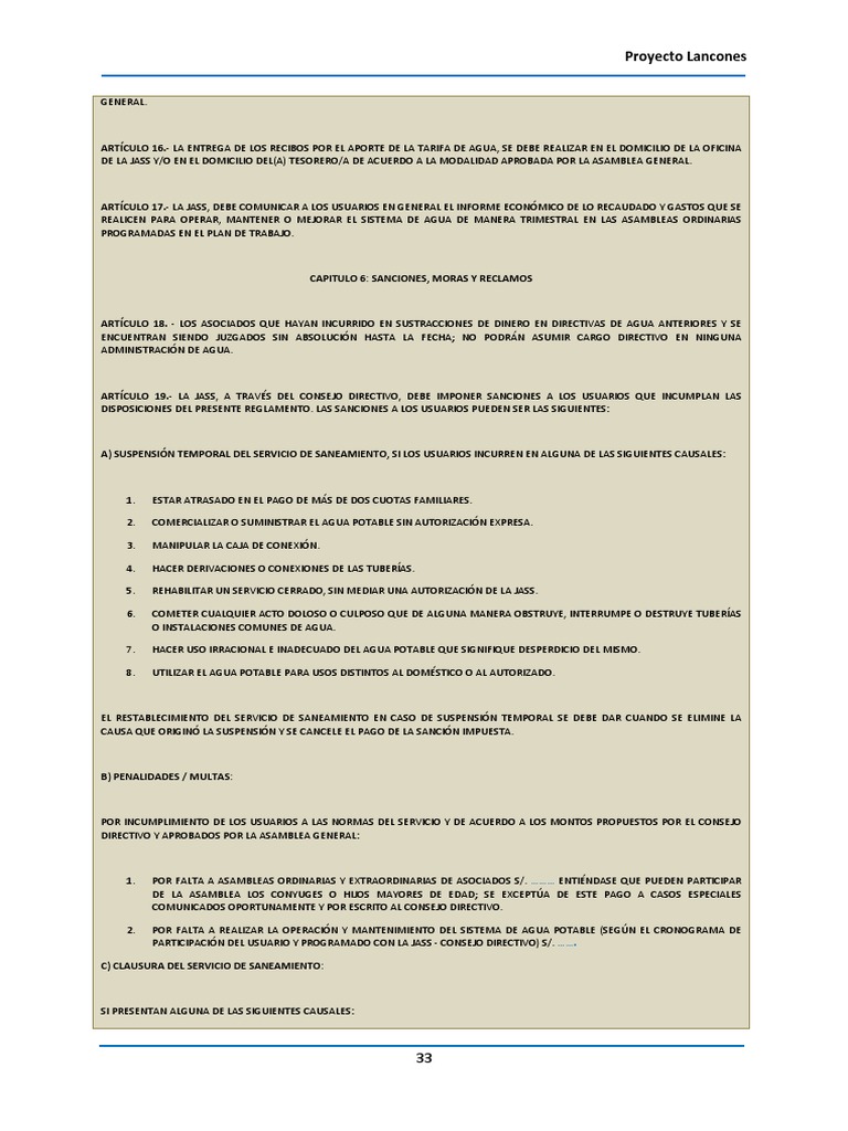 Reglamento Interno Jass | PDF