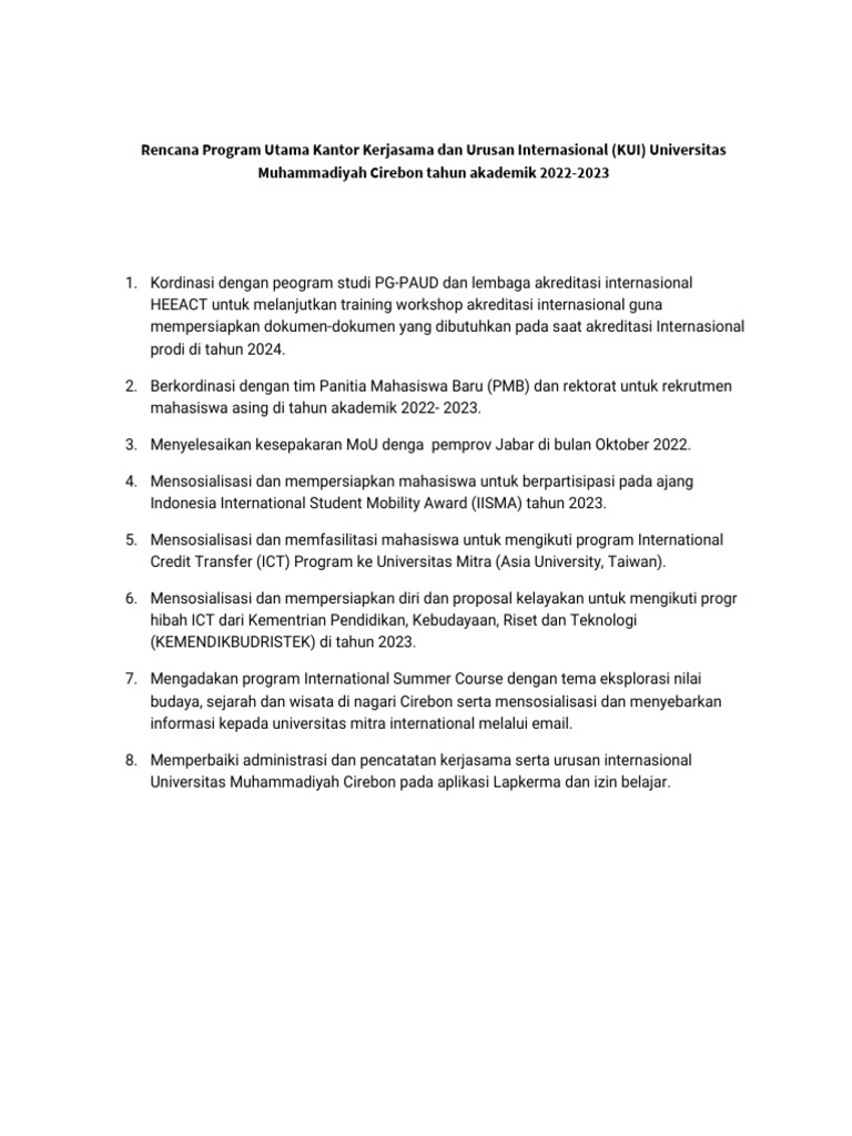 Rencana Program KUI 2022-23-WPS Office | PDF