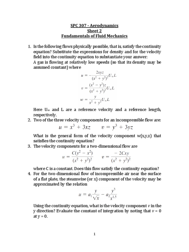 Sheet 2 | PDF | Fluid Dynamics | Drag (Physics)