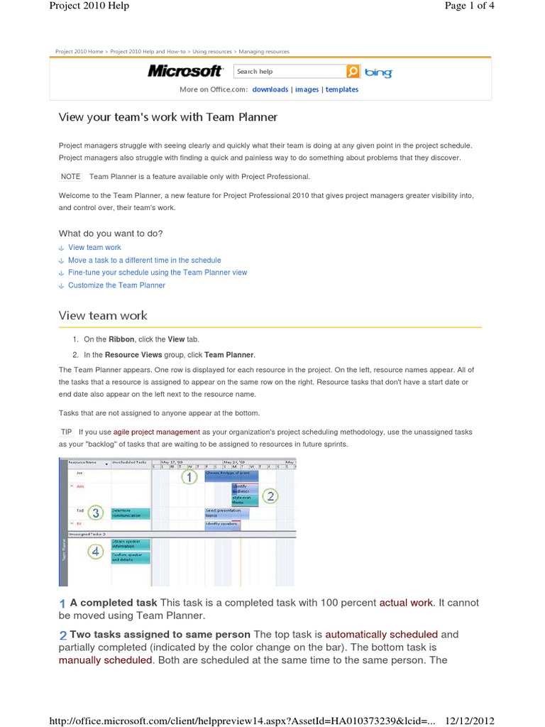 MSProjPro Team Planner Info | PDF | Computing | Software