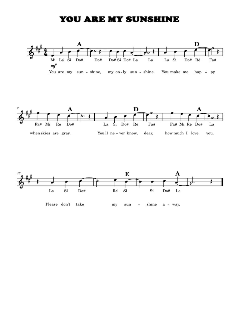 You Are My Sunshine | PDF