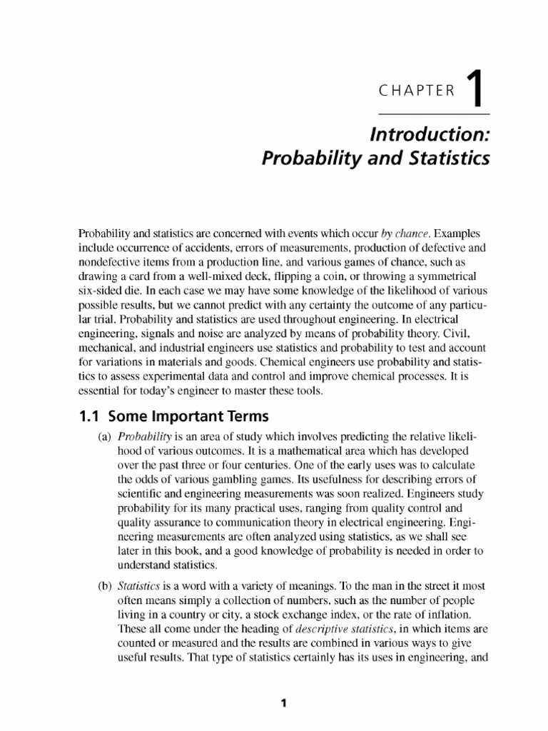 C01-Intro-Statistics and Probability For Engineering PDF | PDF ...