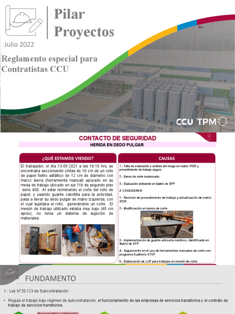 Reglamento de seguridad y salud ocupacional para empresas contratistas y subcontratistas | PDF ...