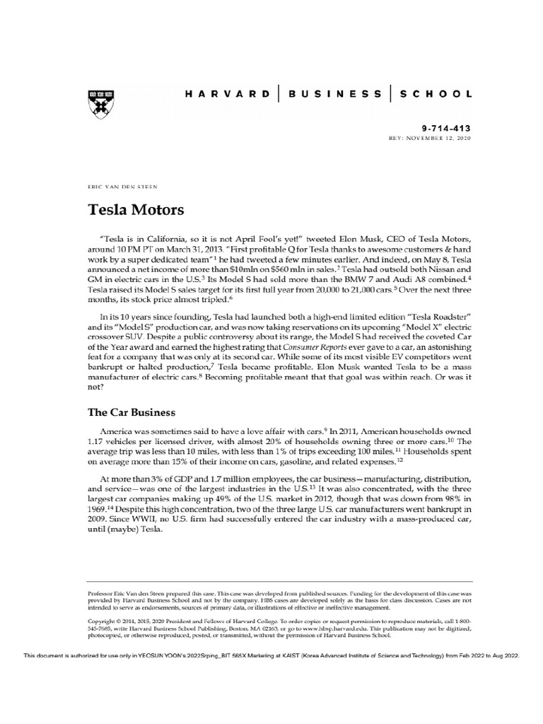 CASE 03 - Tesla Motors | PDF