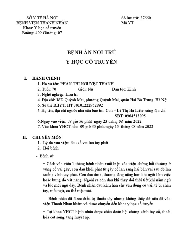 Benh An YHCT | PDF