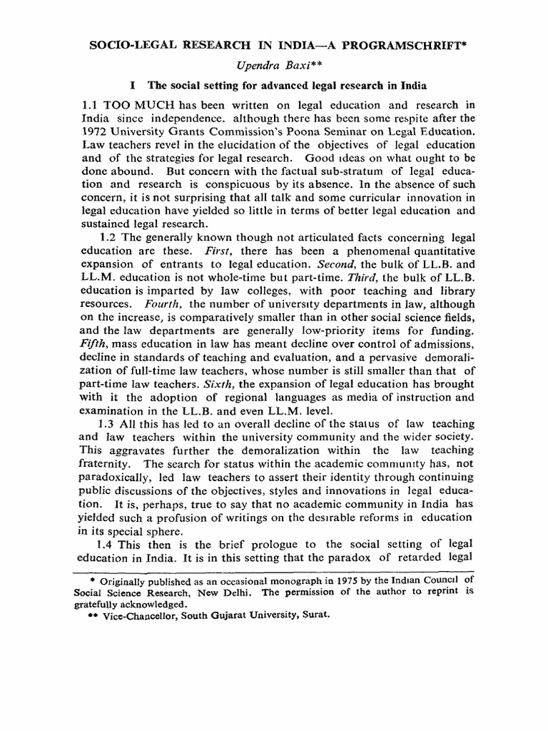 023 Socio Legal Research in India A Programschrift 416 449 | PDF ...