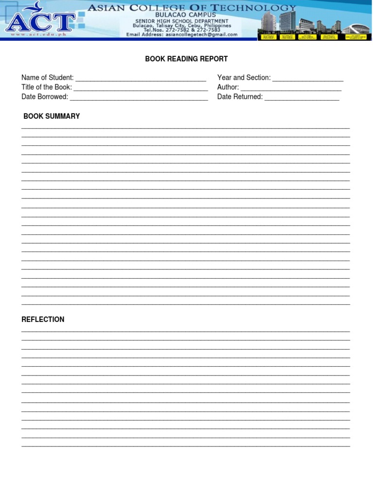 Book Reading Report | PDF