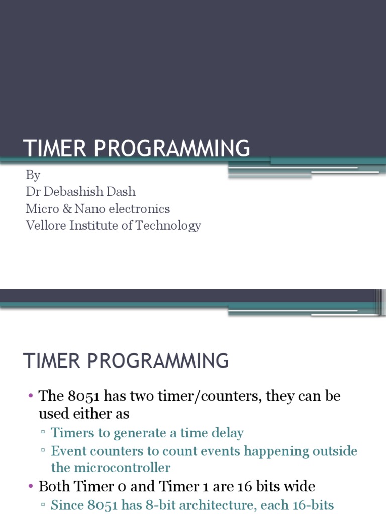 8051 Timer Programming Overview | PDF | Computer Architecture ...