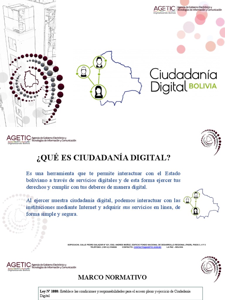 Presentación Ciudadanía Digital - Agetic | PDF | Bolivia | Informática