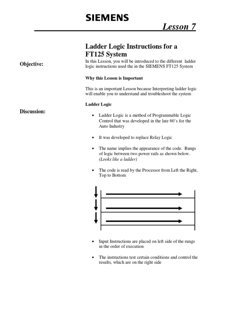 Lesson07 Ladder Siemens | Download Free PDF | Logic Gate | Parameter (Computer Programming)