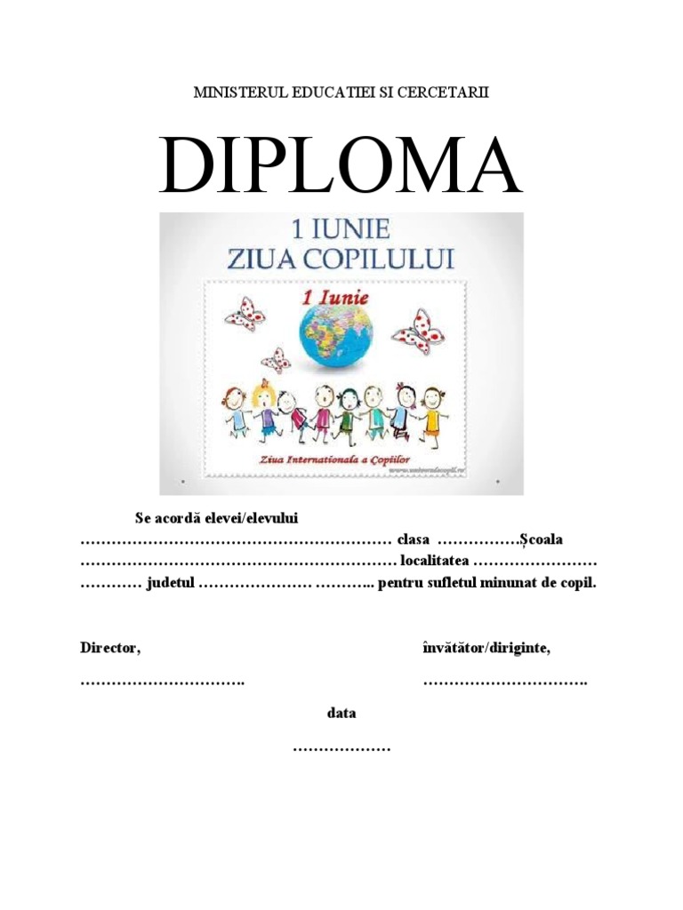 6 Diploma 1 Iunie | PDF