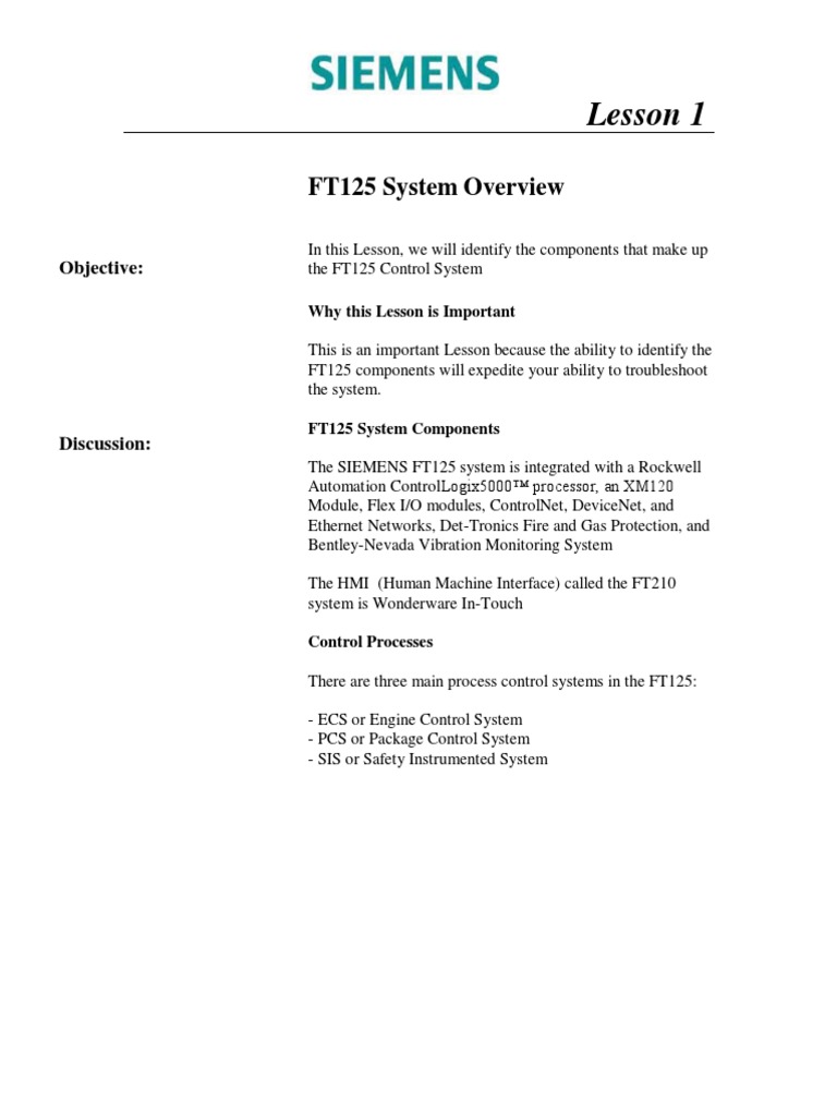 Lesson01 FT125 Overview Siemens | PDF | Central Processing Unit ...