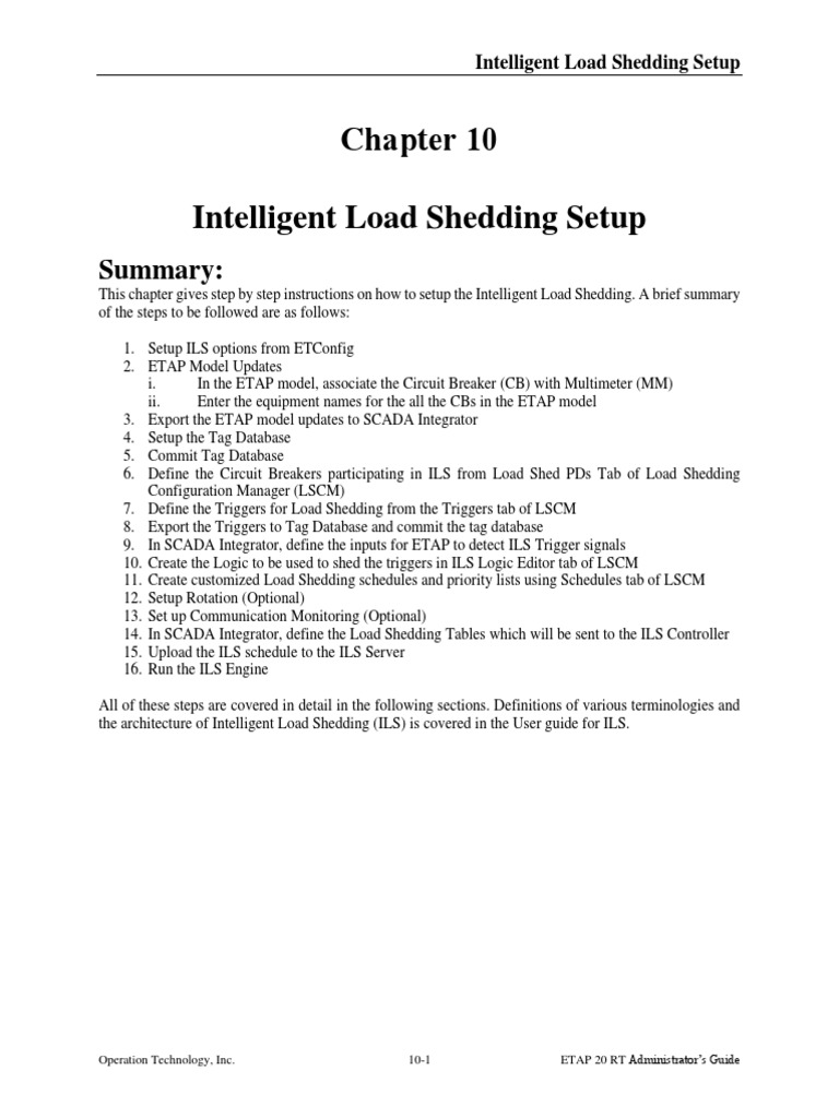 Chapter 10 - Intelligent Load Shedding Setup | PDF | Scada | Databases