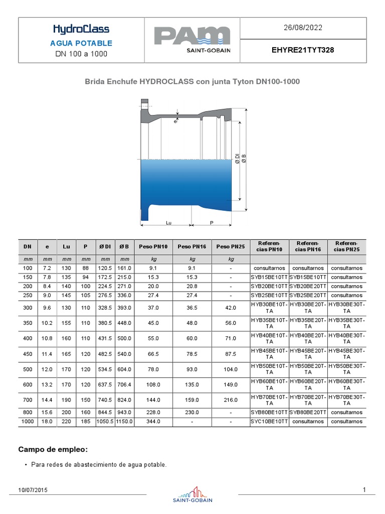 EHYRE21TYT328-Tyton Flange Socket DN100-1000 Pecb | PDF