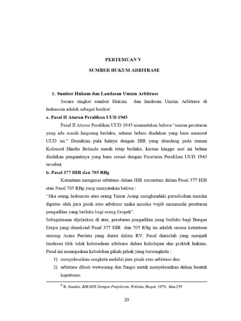 Part 5 Sumber Hukum Arbitrase PDF | PDF