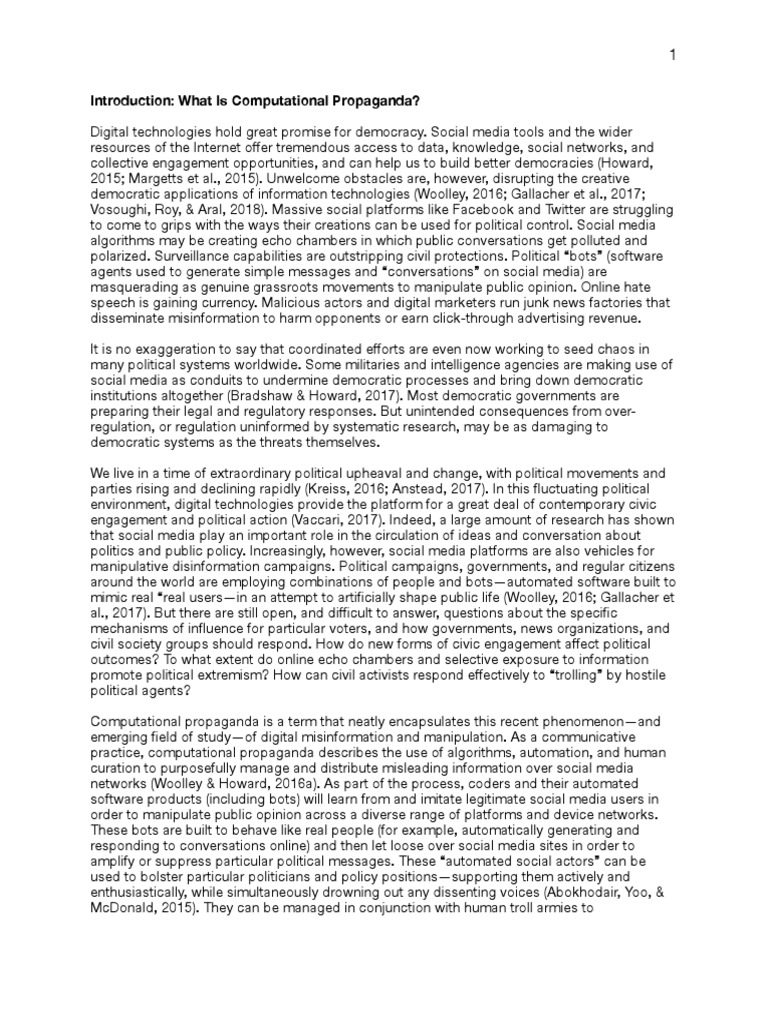 Computational Propaganda Excerpt | PDF