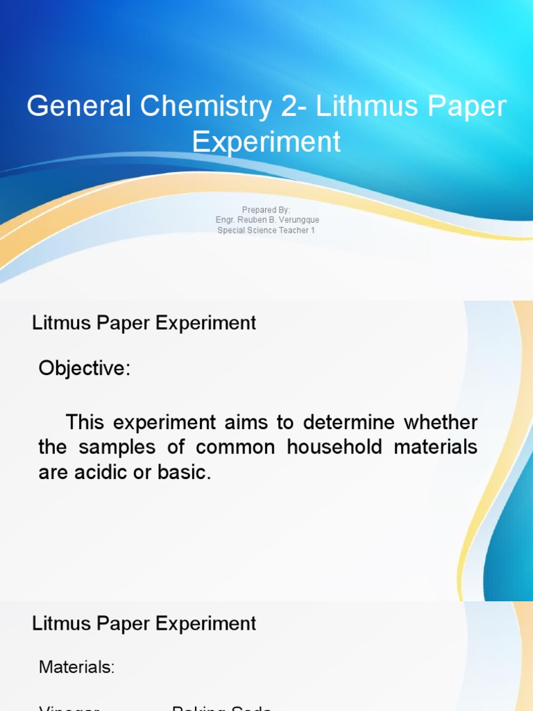 Q2 Gen Chem 2 - Litmus Paper Experiment | PDF