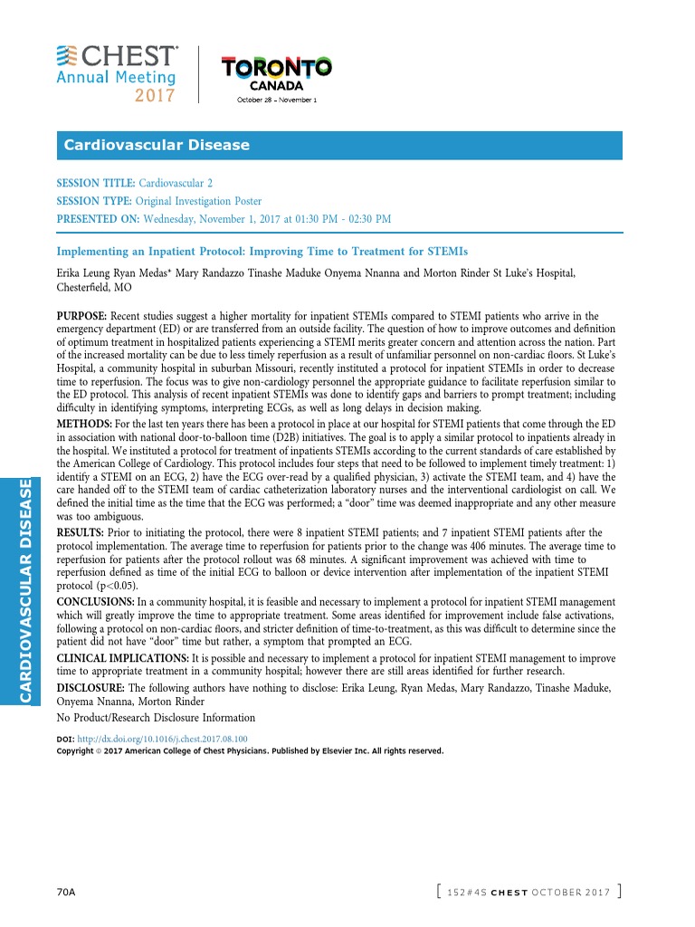 Abstract Chest | Download Free PDF | Myocardial Infarction | Patient