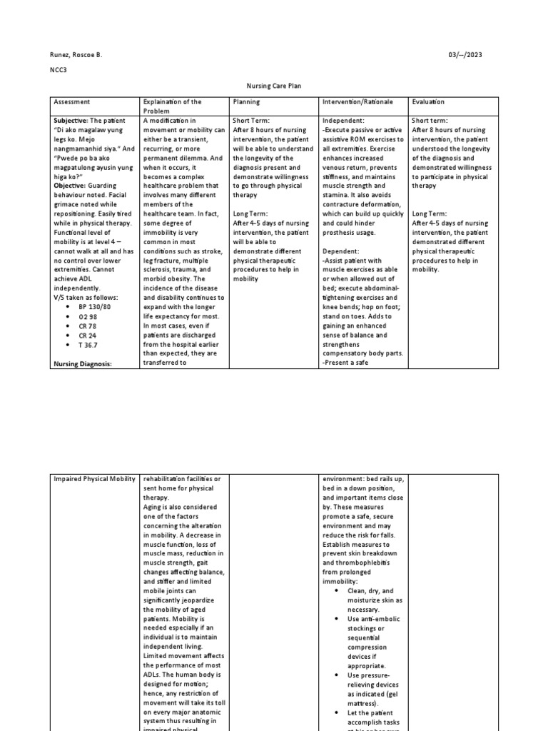 Subjective: The Patient | PDF | Balance (Ability) | Physical Therapy