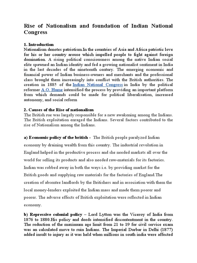 Precursors to Indian National Congress | PDF | Indian National Congress ...