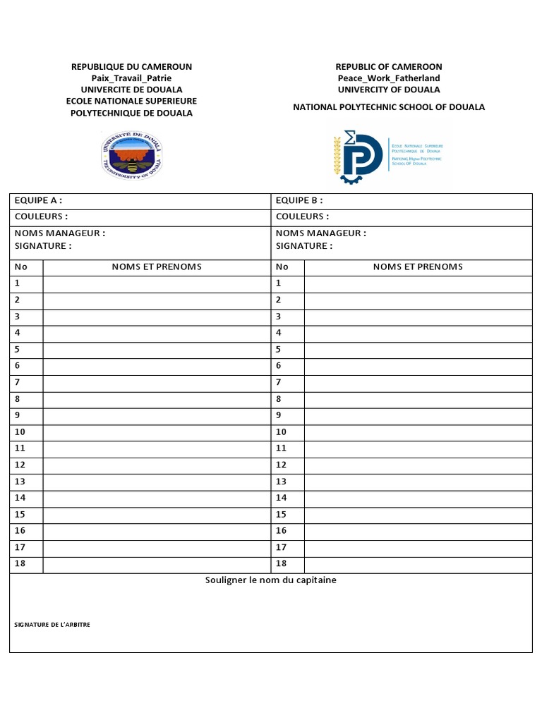 Feuille de Match | PDF