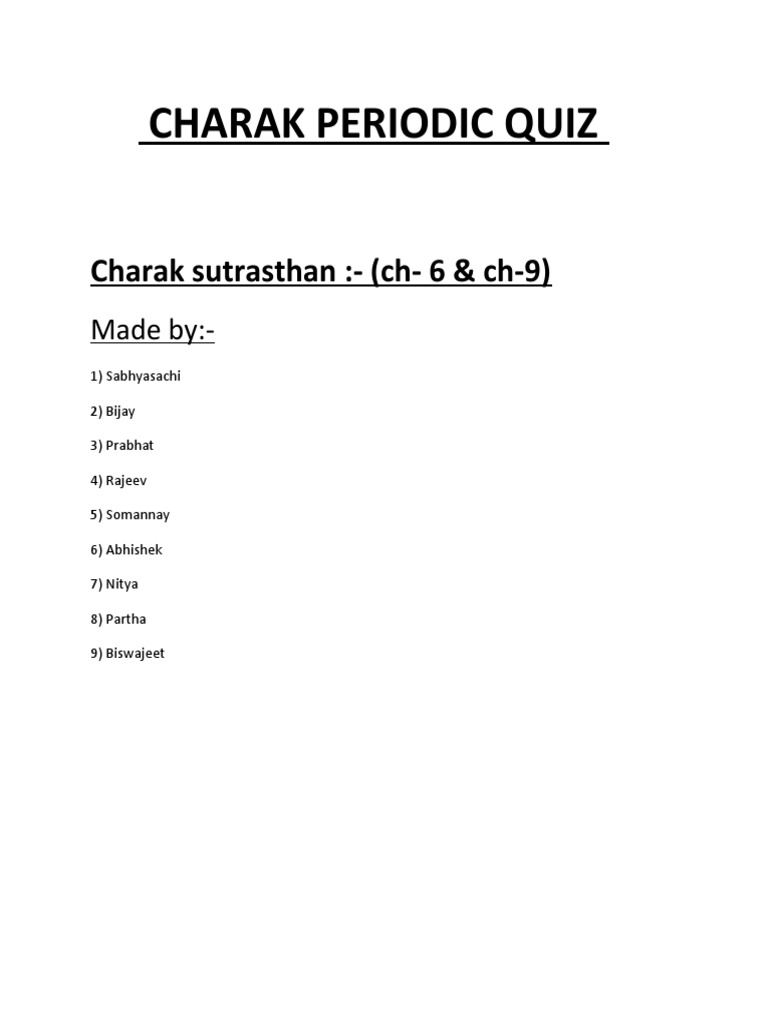 Charak Periodic | PDF
