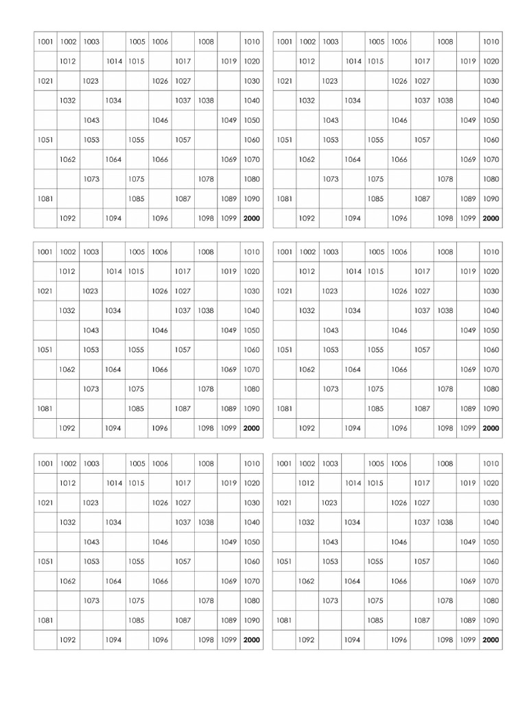 Grilla Del 1000 Al 2000 | PDF