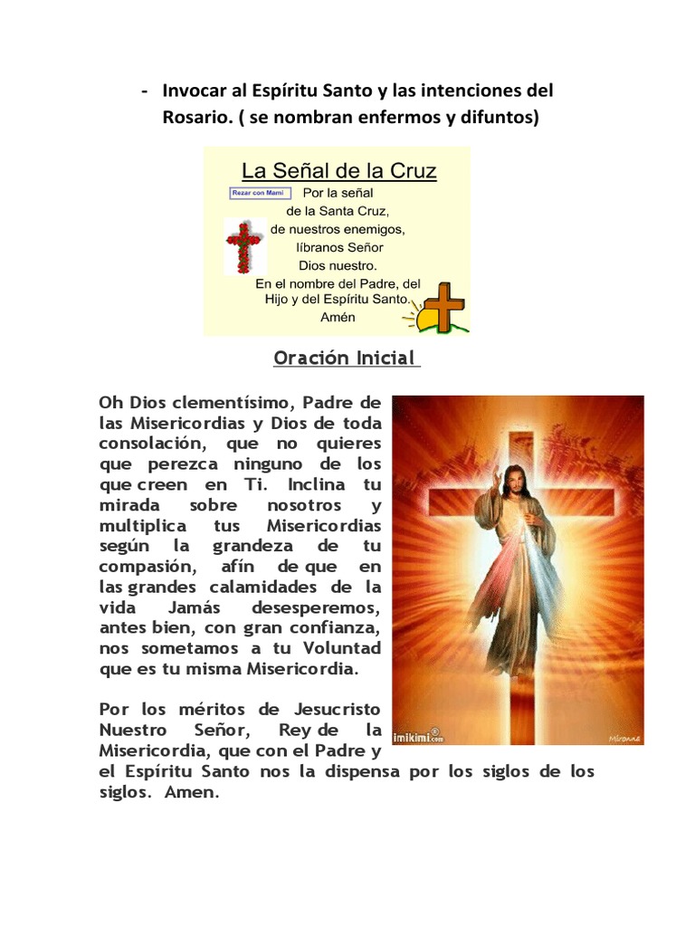 Oraciones Divina Misericordia | PDF | Oración | Misericordia