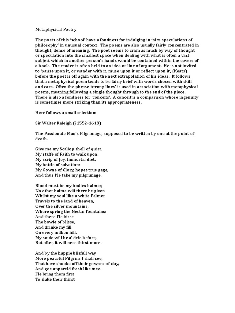 Metaphysical Poetry PDF | PDF