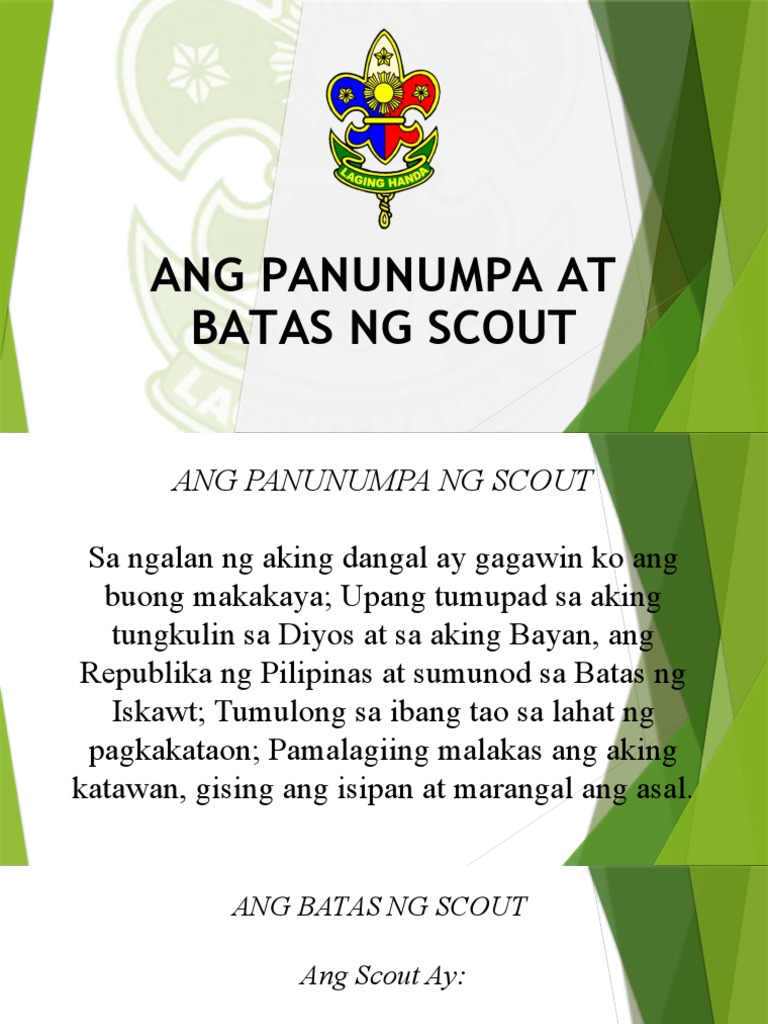 Ang Panunumpa at Batas NG Scout | PDF